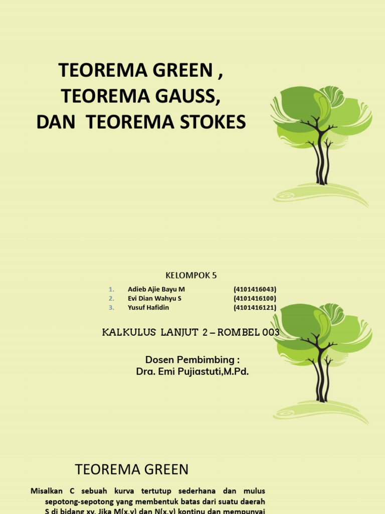 Teorema Green, Gauss, Dan Stokes | PDF