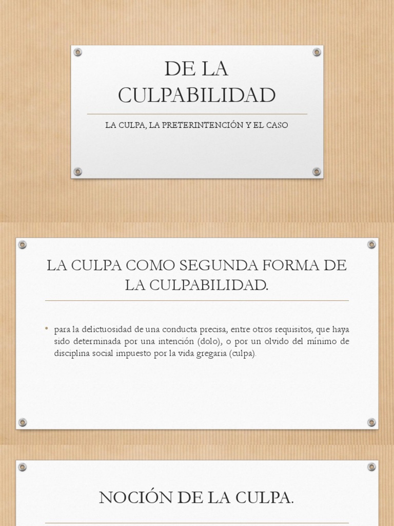 Culpabilidad | PDF | Intención (Derecho Penal) | Instituciones sociales