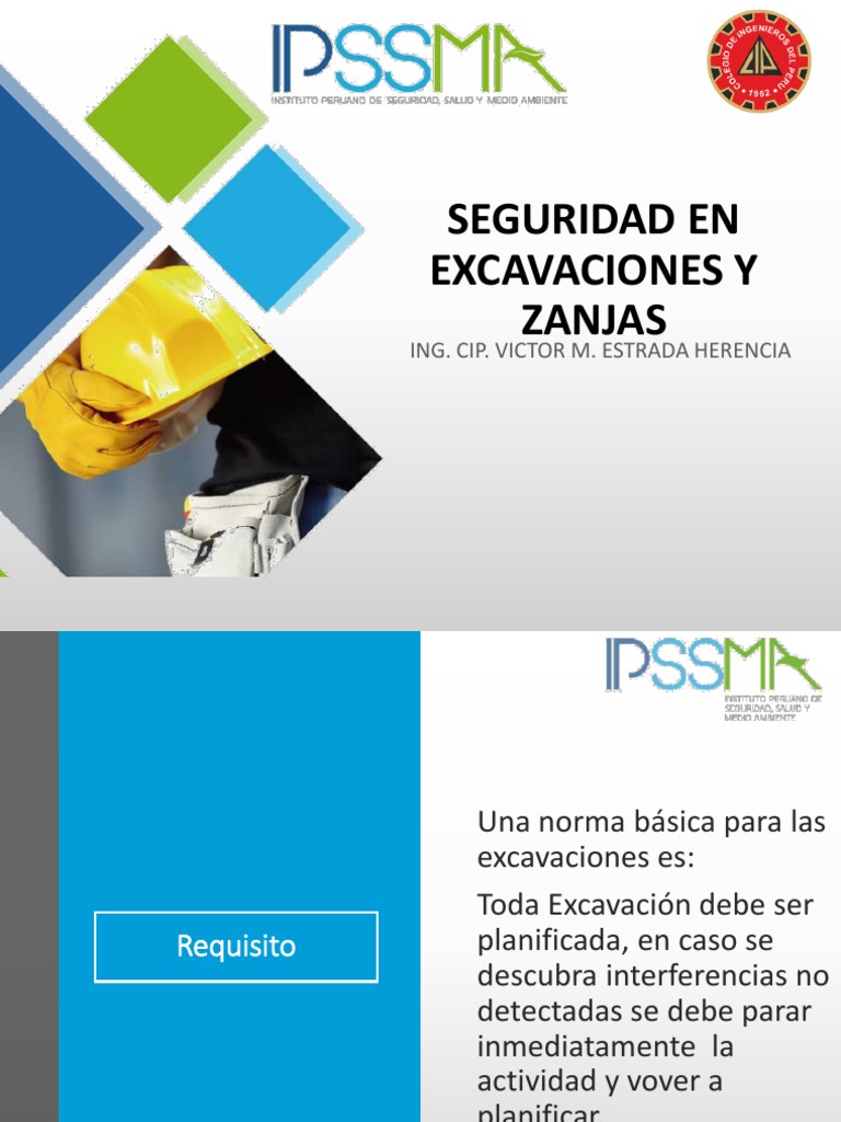Seguridad en Excavaciones y Zanjas | PDF | Excavación (Arqueología) | Suelo