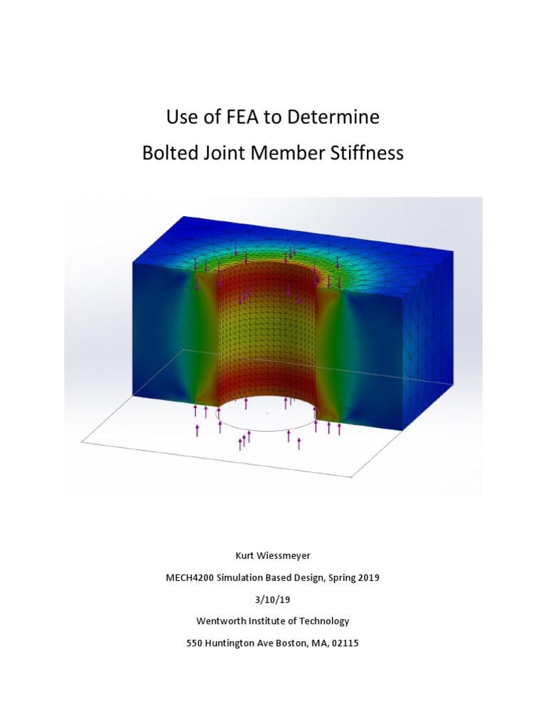 Bolted Joint Stiffness Analysis Using FEA | PDF | Screw | Stress ...