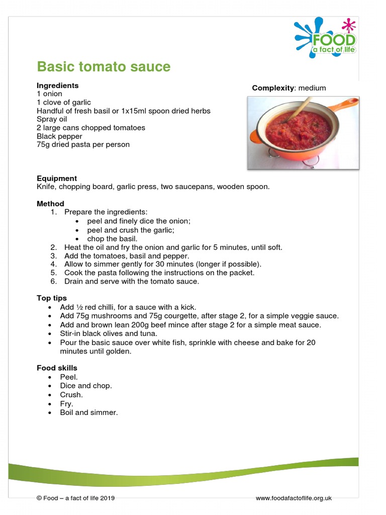 Basic Tomato Sauce | PDF