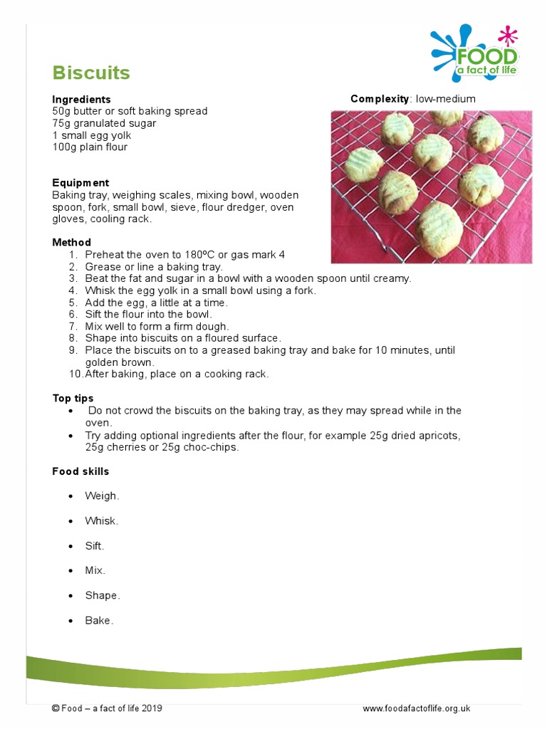 Biscuits: Ingredients Complexity: Low-Medium | PDF | Cooking, Food & Wine