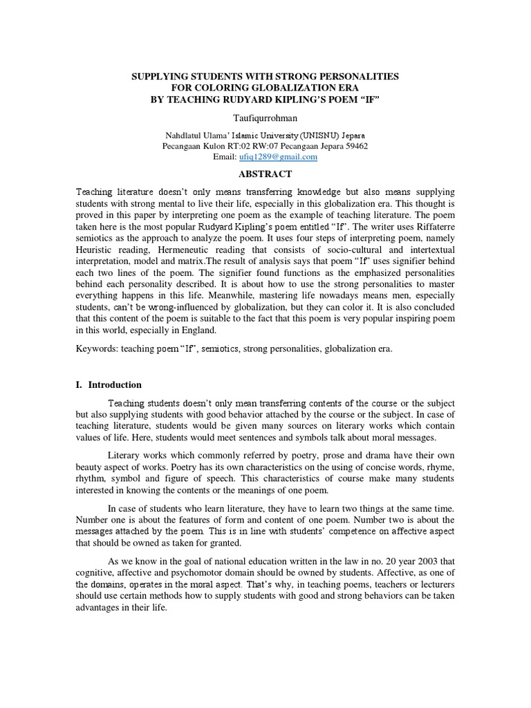 Supplying Students With Strong Personalities For Coloring Globalization ...