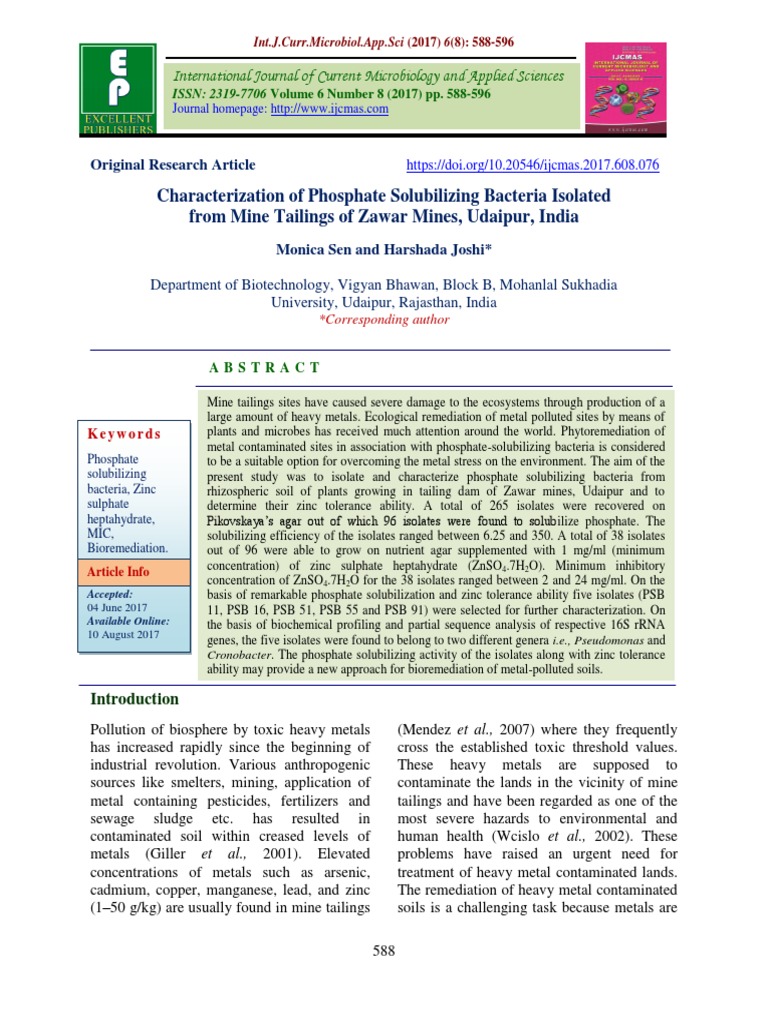 Monica Sen and Harshada Joshi | PDF | Pseudomonas | Environmental Remediation