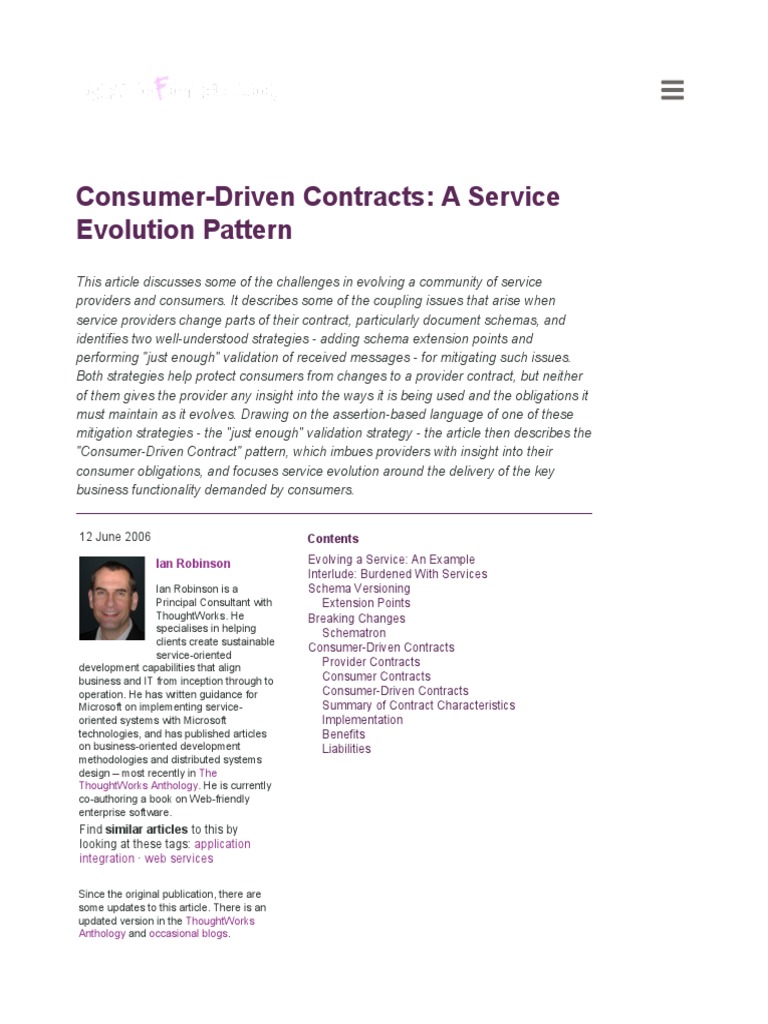 Consumer Contracts - Evolution Pattern | PDF | Xml Schema | Xml