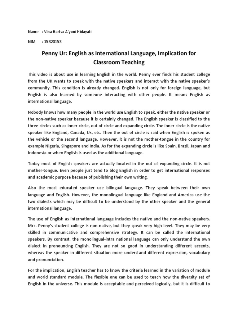English As International Language | PDF | First Language | Foreign Language