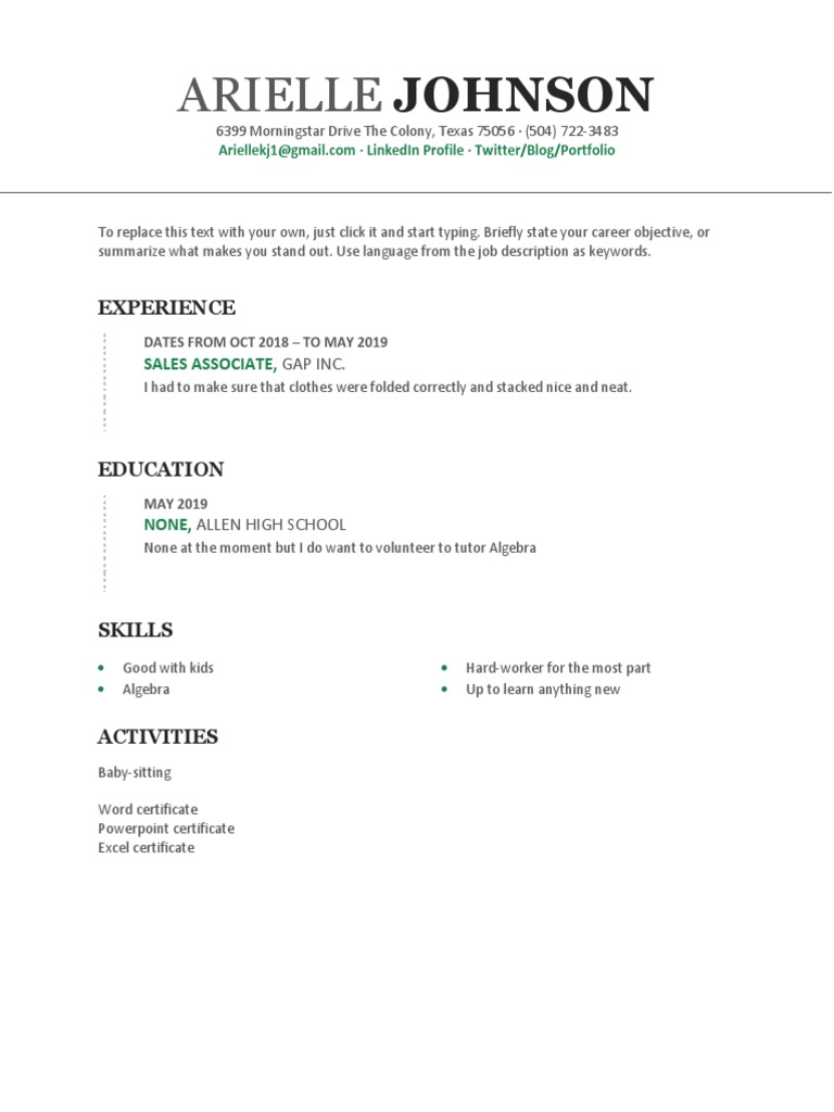 Arielle Johnson Resume | PDF