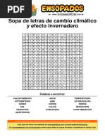 Sopa de Letras de Contaminación Del Suelo | PDF