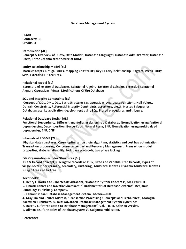 Database Management System Overview Pdf Relational Database Databases