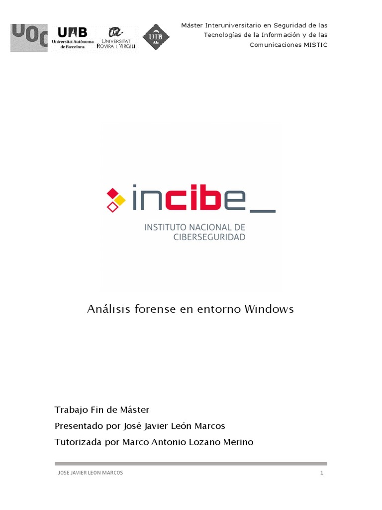 Analisis Forense Windows PDF | PDF | Almacenamiento de datos de la ...