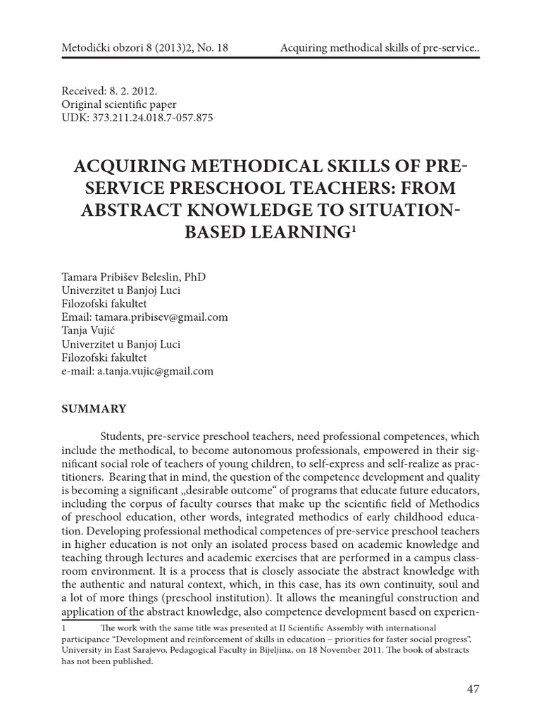 From Abstract To Concrete | PDF | Preschool | Teachers