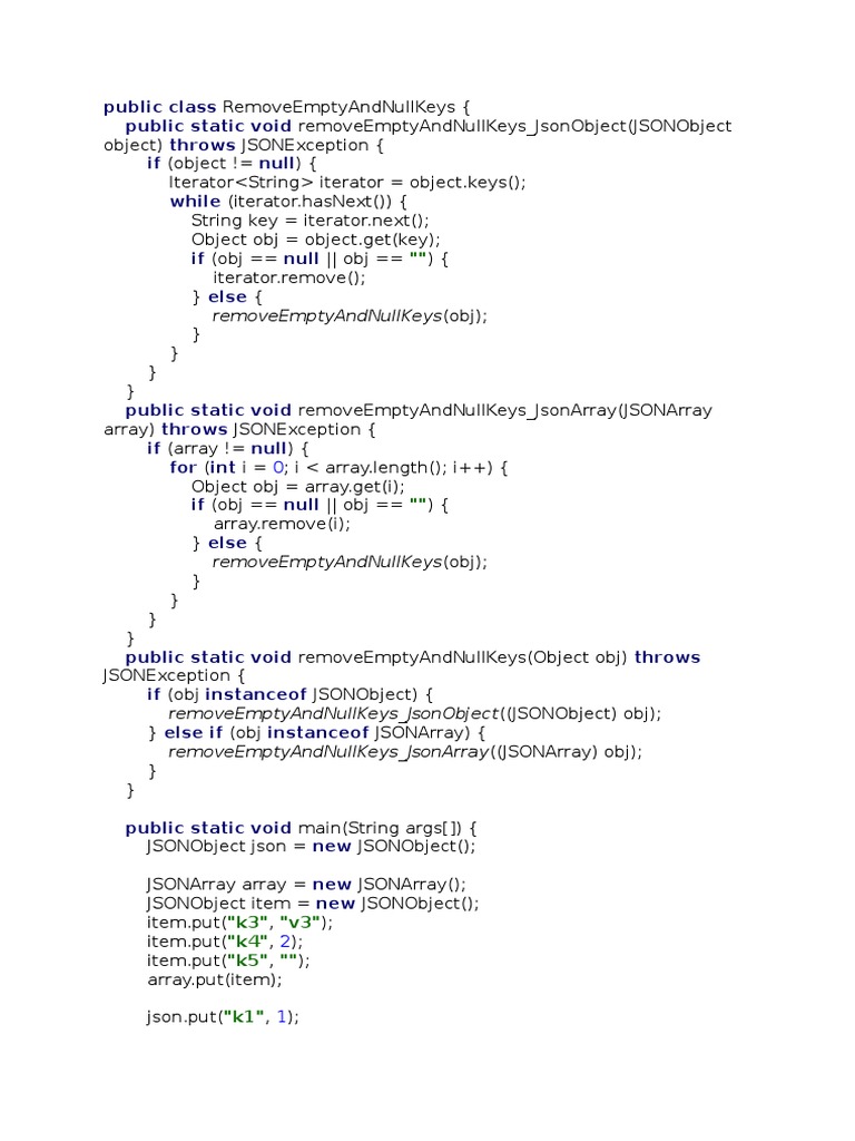 Remove Empty and Null Keys | PDF | Teaching Methods & Materials ...
