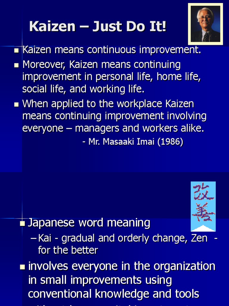 Kaizen - Just Do It!: - Mr. Masaaki Imai (1986) | Download Free PDF ...