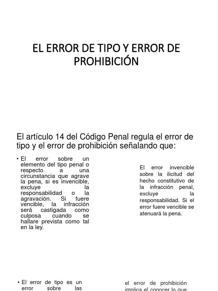 Error de Tipo y Prohibicion | Descargar gratis PDF | Intención (Derecho ...