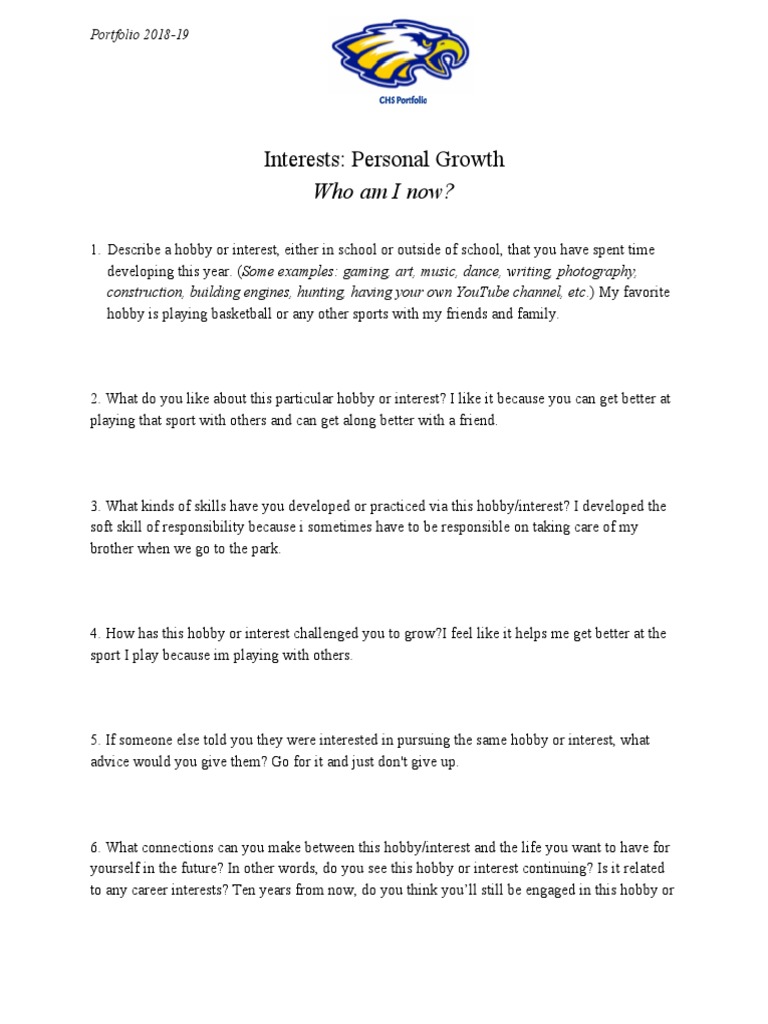 Interests Personal Growth | PDF