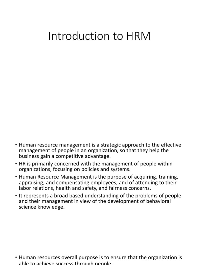 Module 1 - Introduction To HRM | PDF | Human Resource Management ...