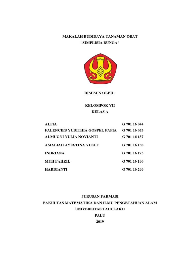 Makalah Simplisia Bunga | PDF