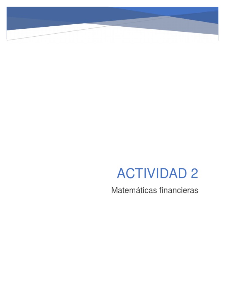ACTIVIDAD 2 Mate Financieras | PDF