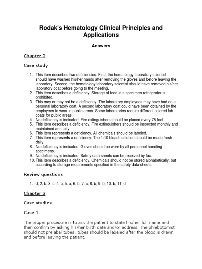 Rodak's Hematology Clinical Principles and Applications: Case Study ...