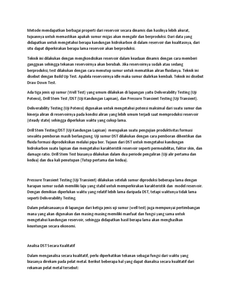 Uji Sumur | PDF