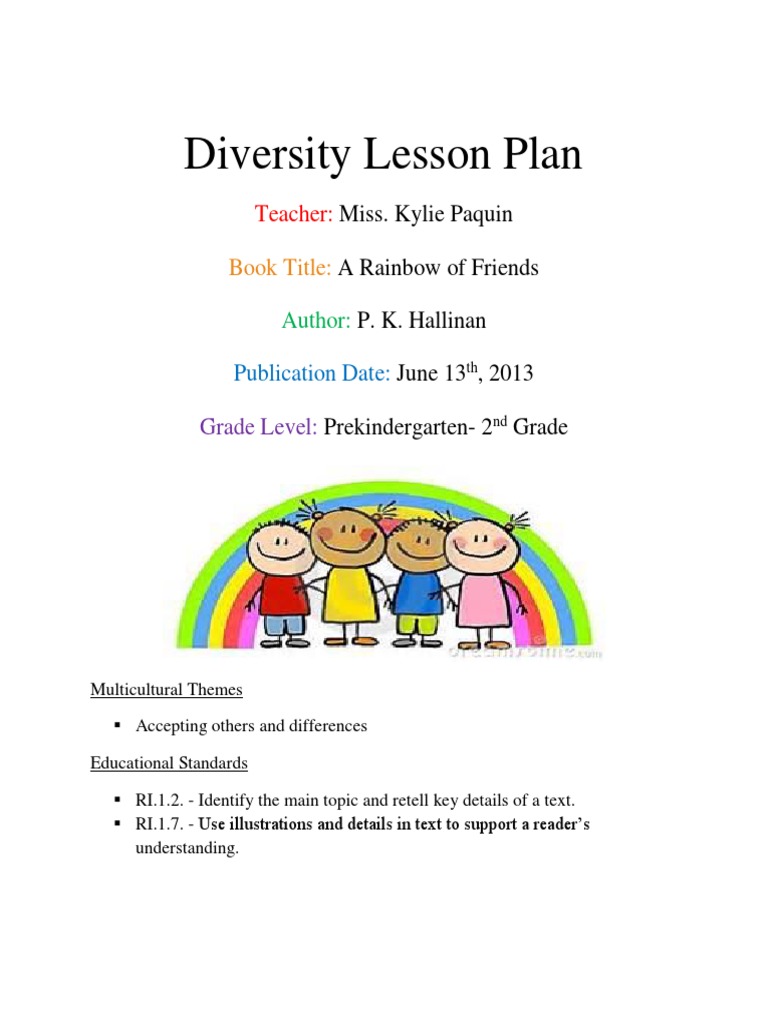 Diversity Lesson Plan | PDF | Lesson Plan | Education Theory