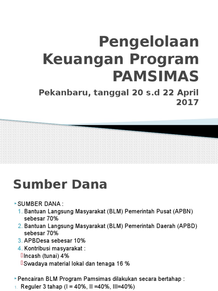 PAMSIMAS | PDF | Bisnis | Pengelolaan Keuangan & Uang