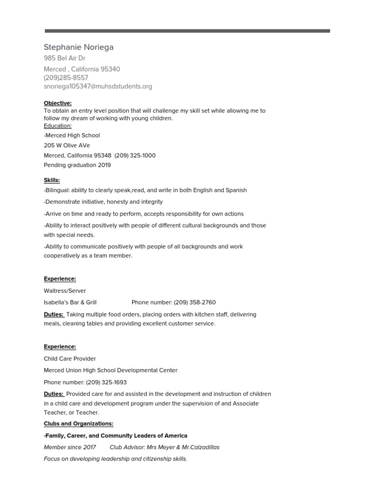 Stephanie Noriega - Resume | PDF