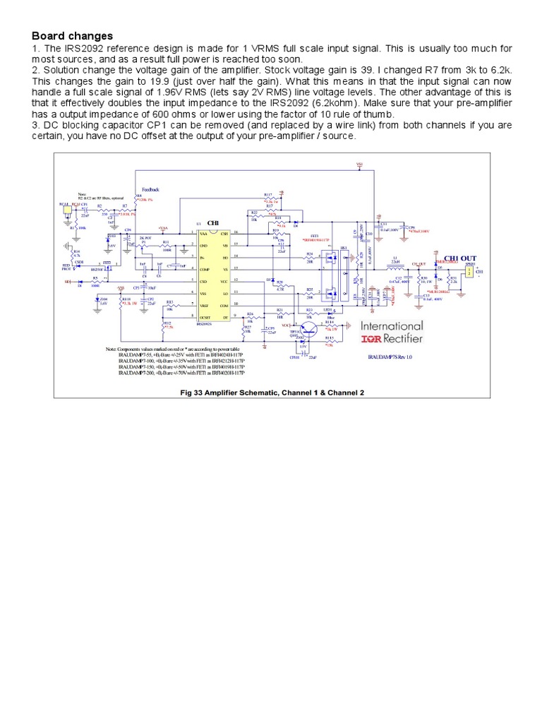 Larrys Corner - Class D Audio Amplifier - IRS2092S | PDF