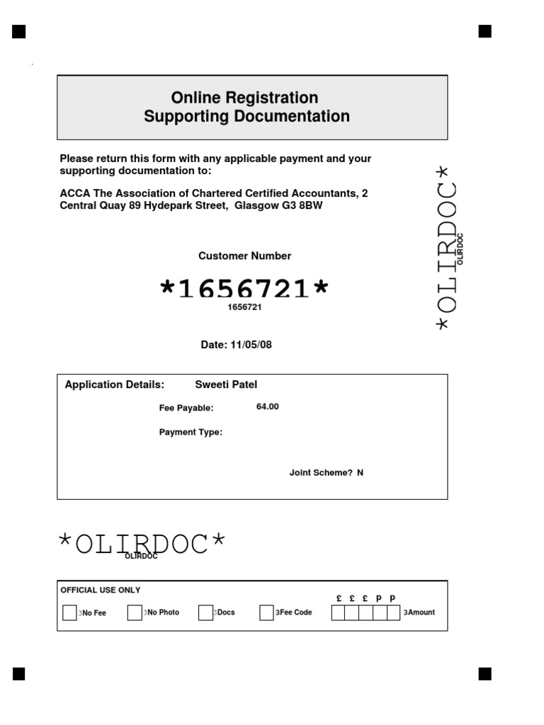 ACCA Online Registration Form Guide | PDF | Finance & Money Management