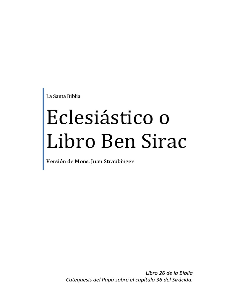 26 Eclesiastico | PDF | Comportamiento religioso y experiencia | Biblia