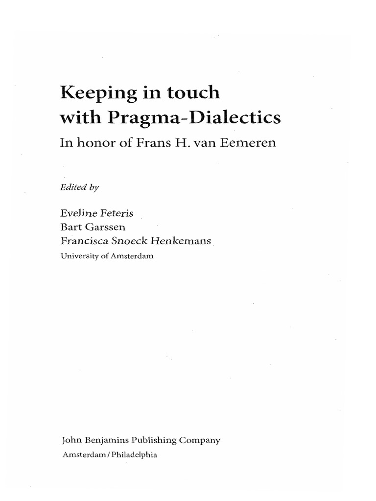 4 Hitchcock Wagemans The Pragma Dialectical Account Of Argument Schemes 2011 Pdf Pdf