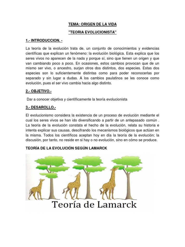 Teoria Del Evolucionista | PDF | Calabozo | Evolución