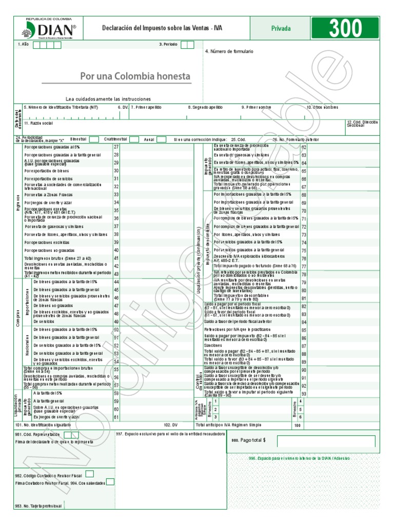 Formulario 300 Dian Guía 2025 Pdf Finanzas Del Gobierno Impuestos