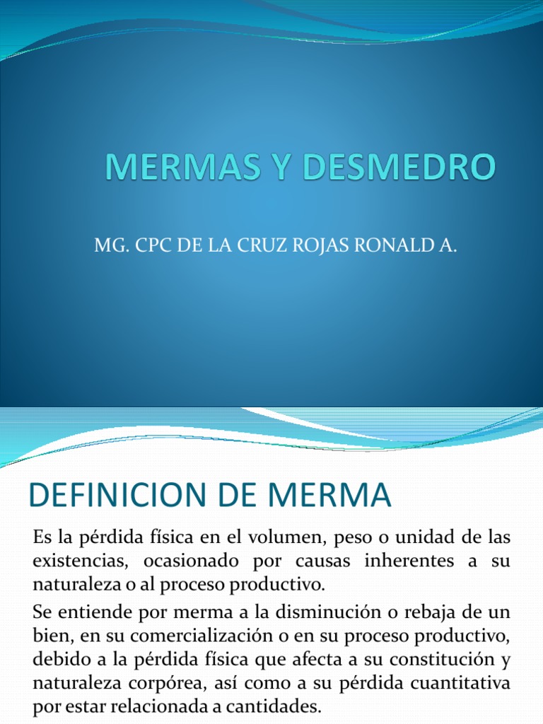 Mermas y Desmedro | PDF | Gasolina | Deuda