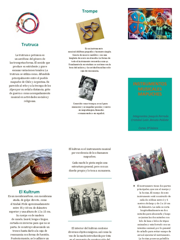 Triptico Mapuche | PDF | Instrumentos musicales | Tecnología musical