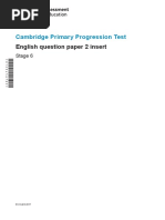 Cambridge Primary Progression Test: English Paper 2 | PDF | Verb | Adverb