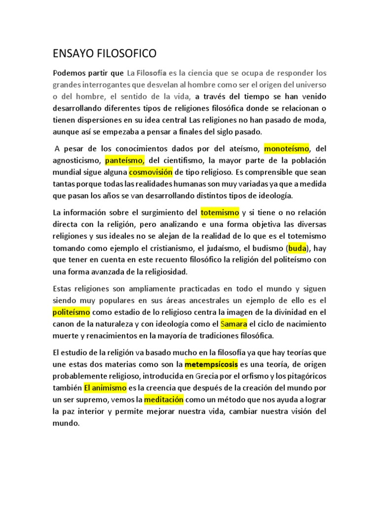 Ensayo Filosofico | PDF