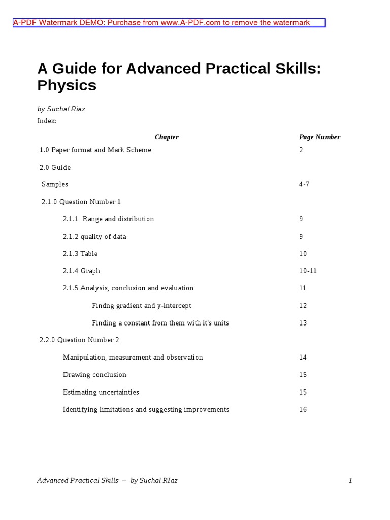 Advanced Practical Skills - Physics | PDF | Significant Figures ...