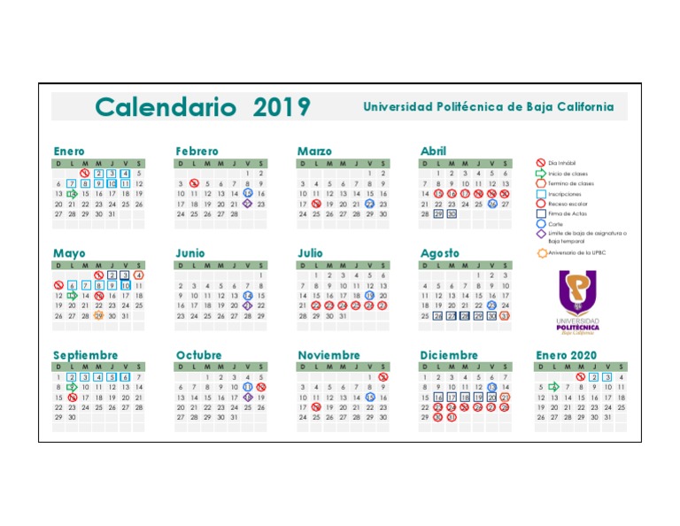 Calendario UPBC 2019 | PDF | Calendario