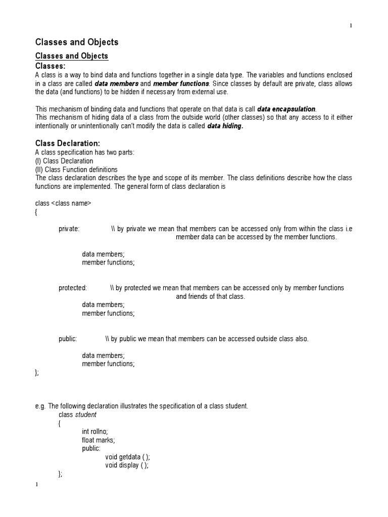 Classes and Objects Classes | PDF | Constructor (Object Oriented Programming) | Programming