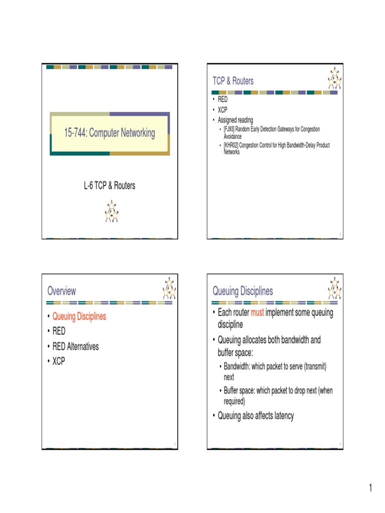15-744: Computer Networking: L-6 TCP & Routers | PDF | Network Congestion | Router (Computing)