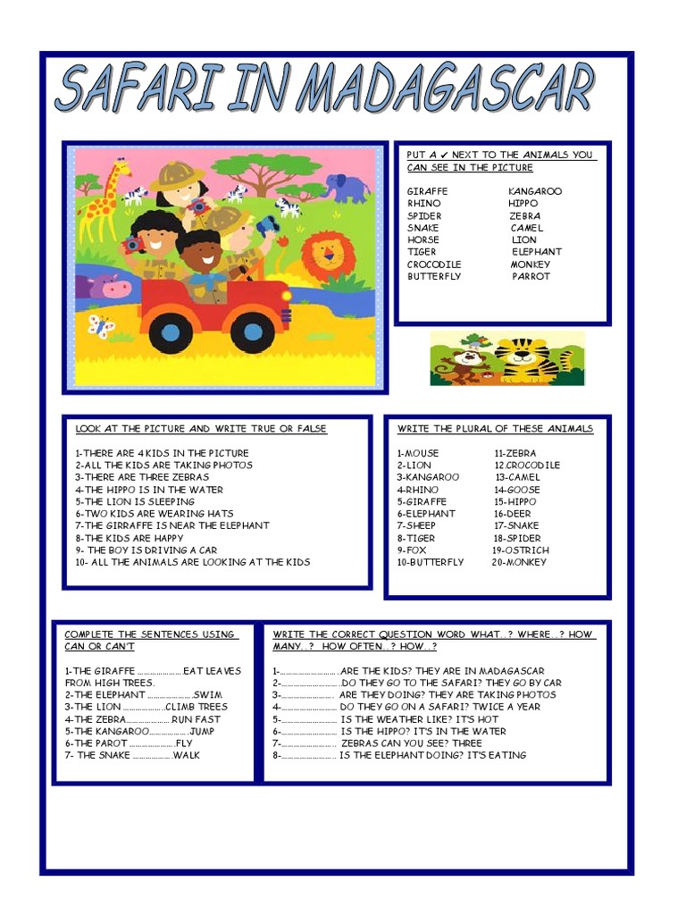 Safari in Madagascar Fun Activities Games - 1753 | PDF | Nature