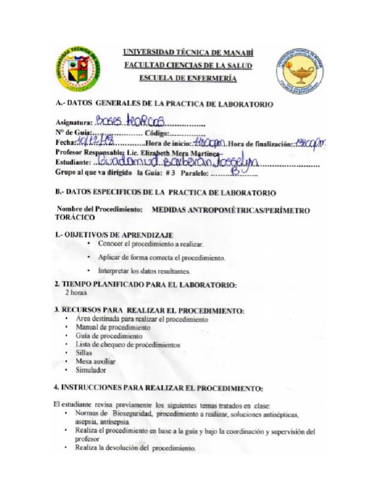 Medición del Perímetro Torácico Infantil | PDF | Medición ...