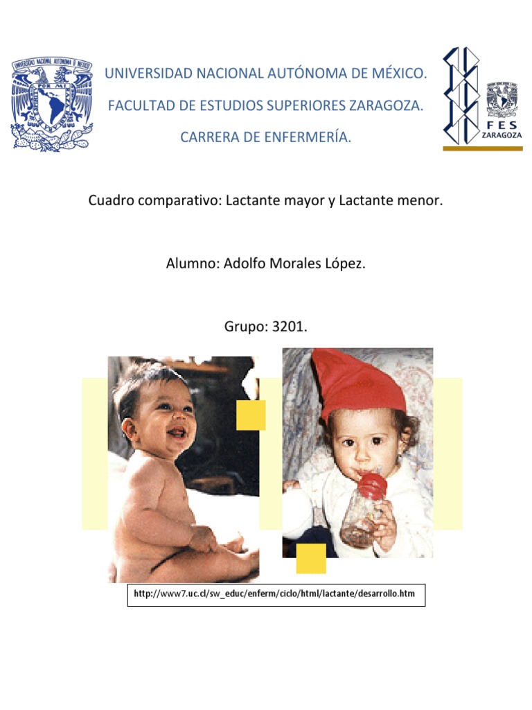 Cuadro Comparativo Lactante de Lactante Menor y Mayor | PDF | Corazón ...