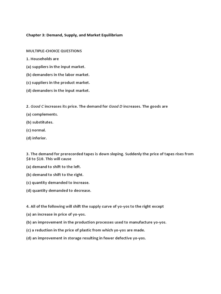 Chapter 3 | PDF | Supply And Demand | Economic Equilibrium