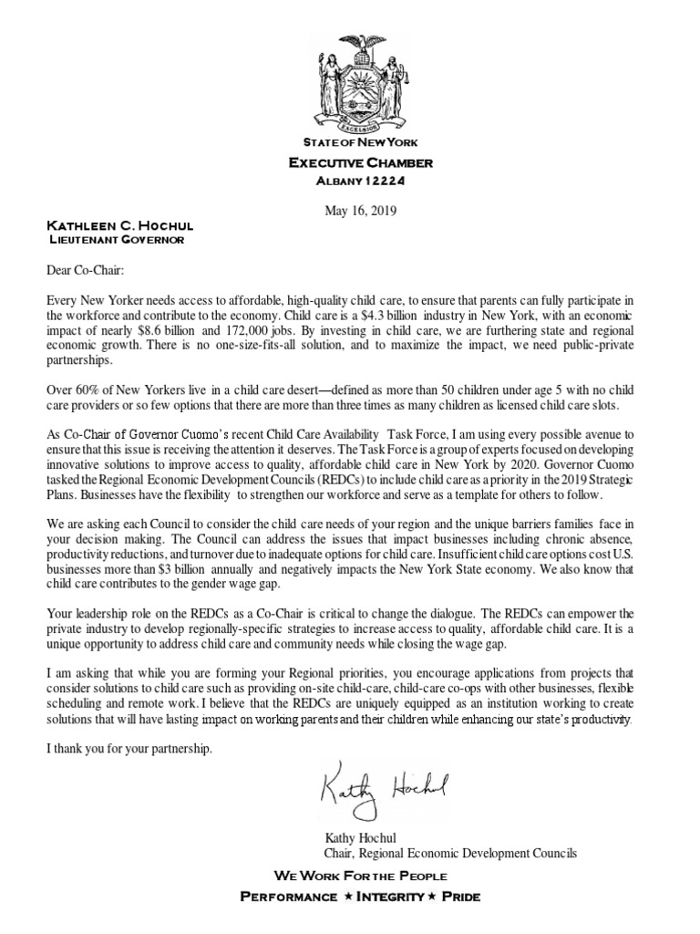 Lieutenant Governor Letter to REDC Co-Chairs Re - Child Care Final ...
