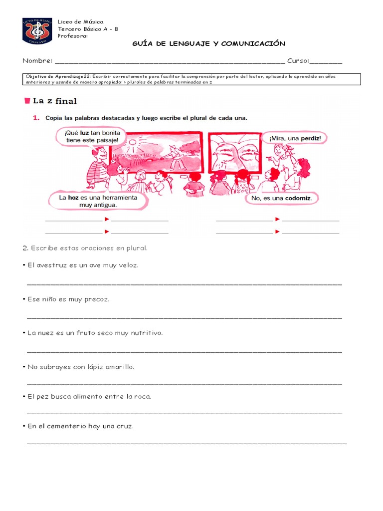 3 Guia Palabras Terminadas en Z | PDF