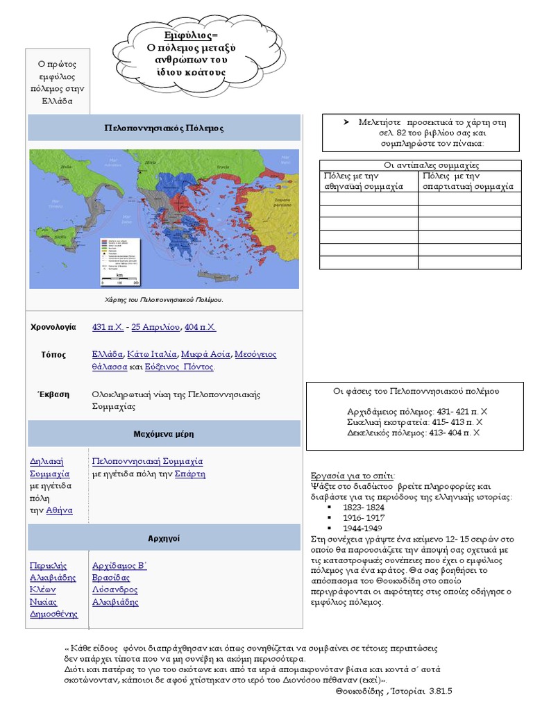 α. Ο Πελοποννησιακός Πόλεμος | PDF