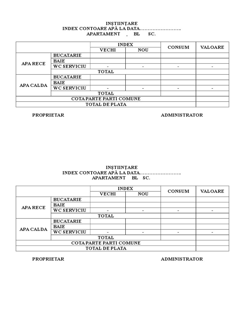 Instiintare Apometre 2 | PDF