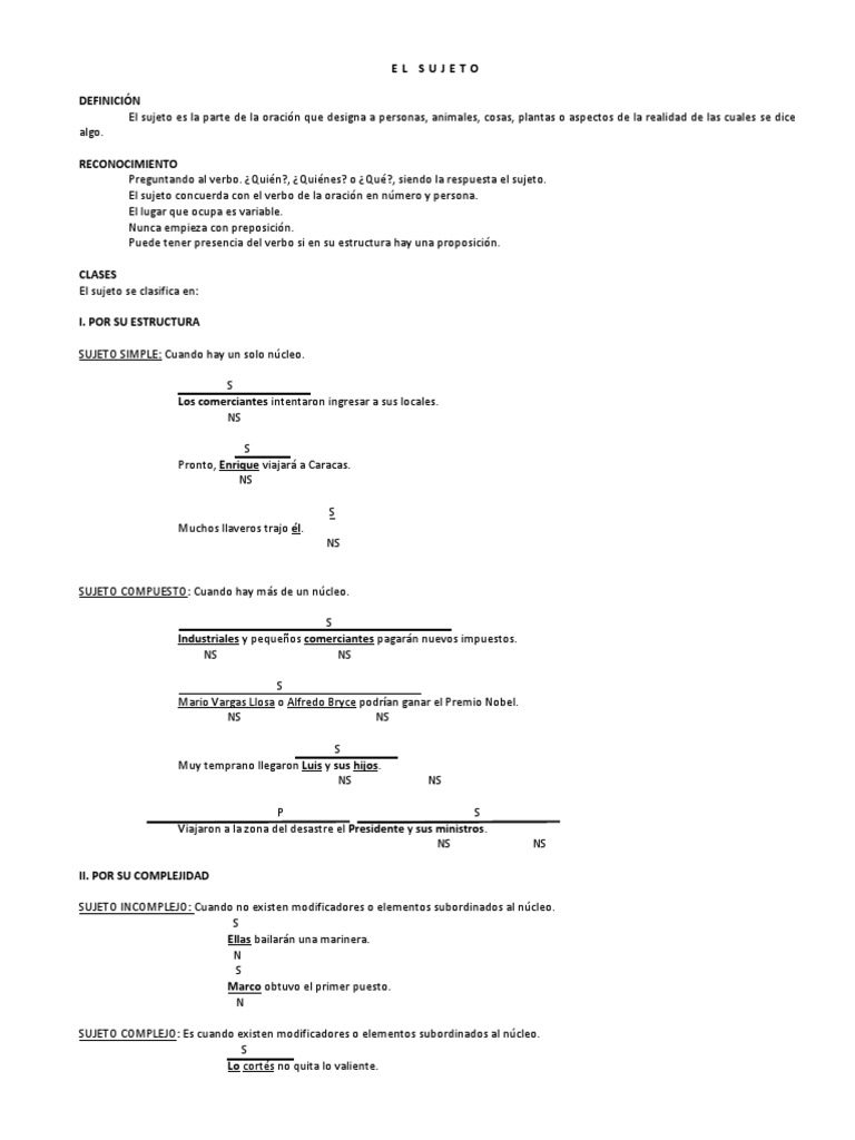 Sujeto y Predicado | PDF | Adverbio | Predicado (Gramática)
